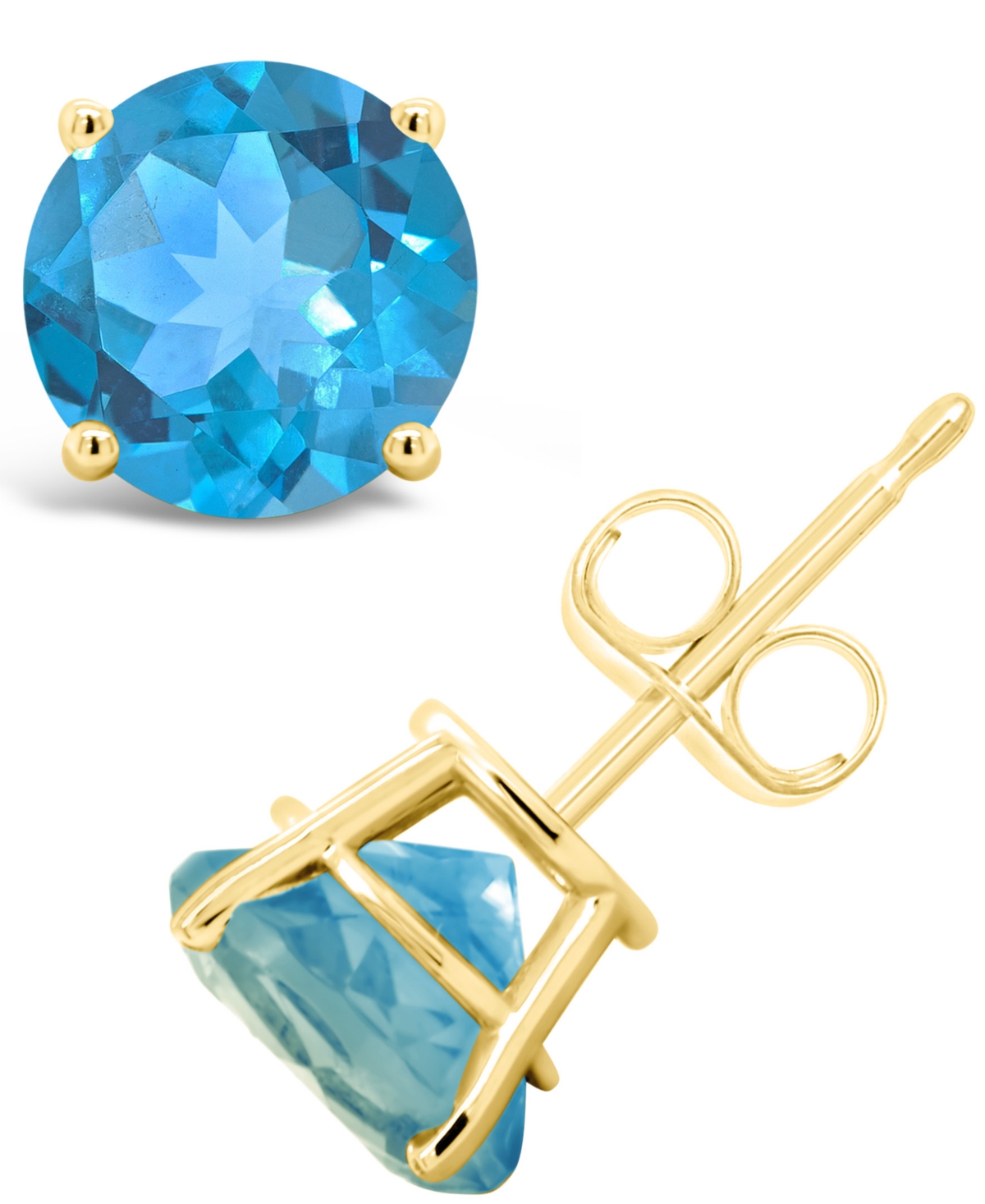 Click here for Round-Cut Gemstone Stud Earrings in 14K Yellow Gol... prices