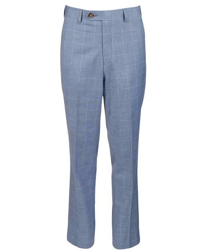 Lauren Ralph Lauren Big Boys Classic-Fit Blue Windowpane Suit Pants ...