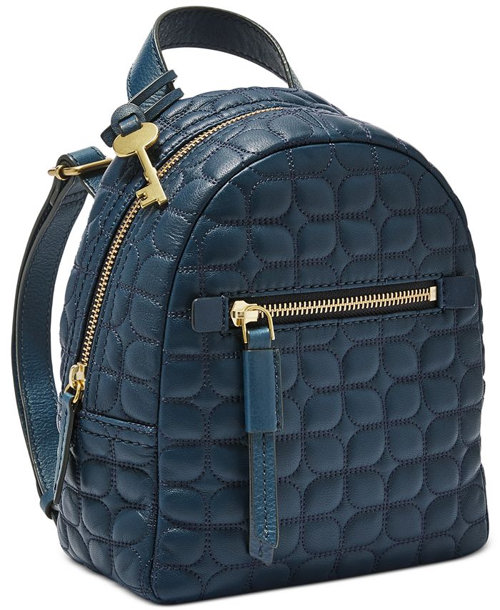 Fossil Megan Mini Leather Quilted Backpack - Macy's