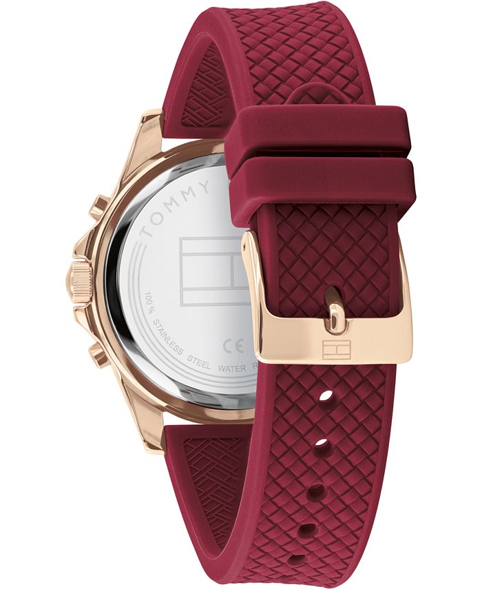 Tommy Hilfiger Women's Red Silicone Strap Watch 38mm, Created for Macy ...