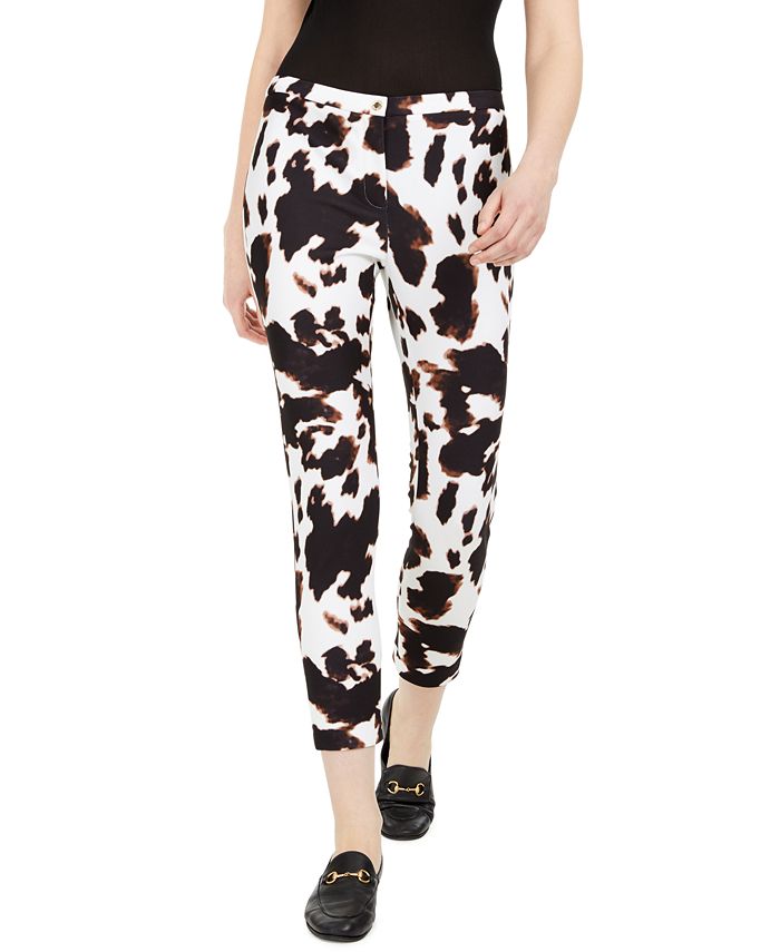 Calvin Klein X-Fit Cow-Print Slim-Ankle Pants - Macy's