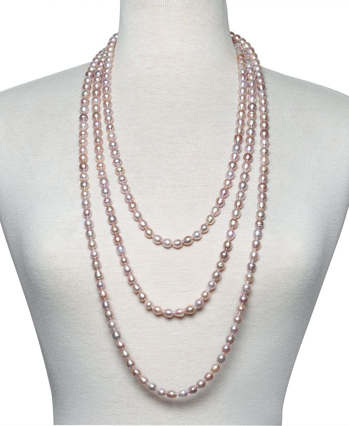 Macys Oval Cultured Freshwater Pearl 7 1 2mm 100 Endless Strand