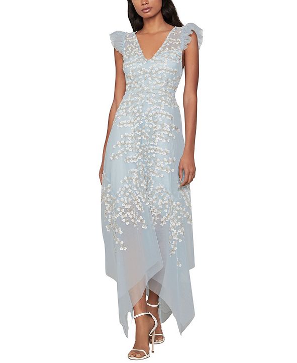 BCBGMAXAZRIA Embroidered Ruffle Dress & Reviews - Women - Macy's