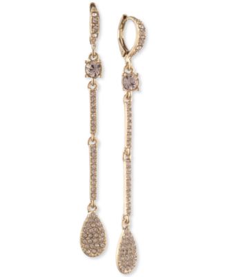 Givenchy Pavé Pear-Shape Linear Drop Earrings - Macy's