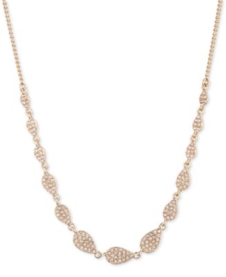 Givenchy Gold-Tone Pavé Pear-Shape Statement Necklace, 16" + 3 ...