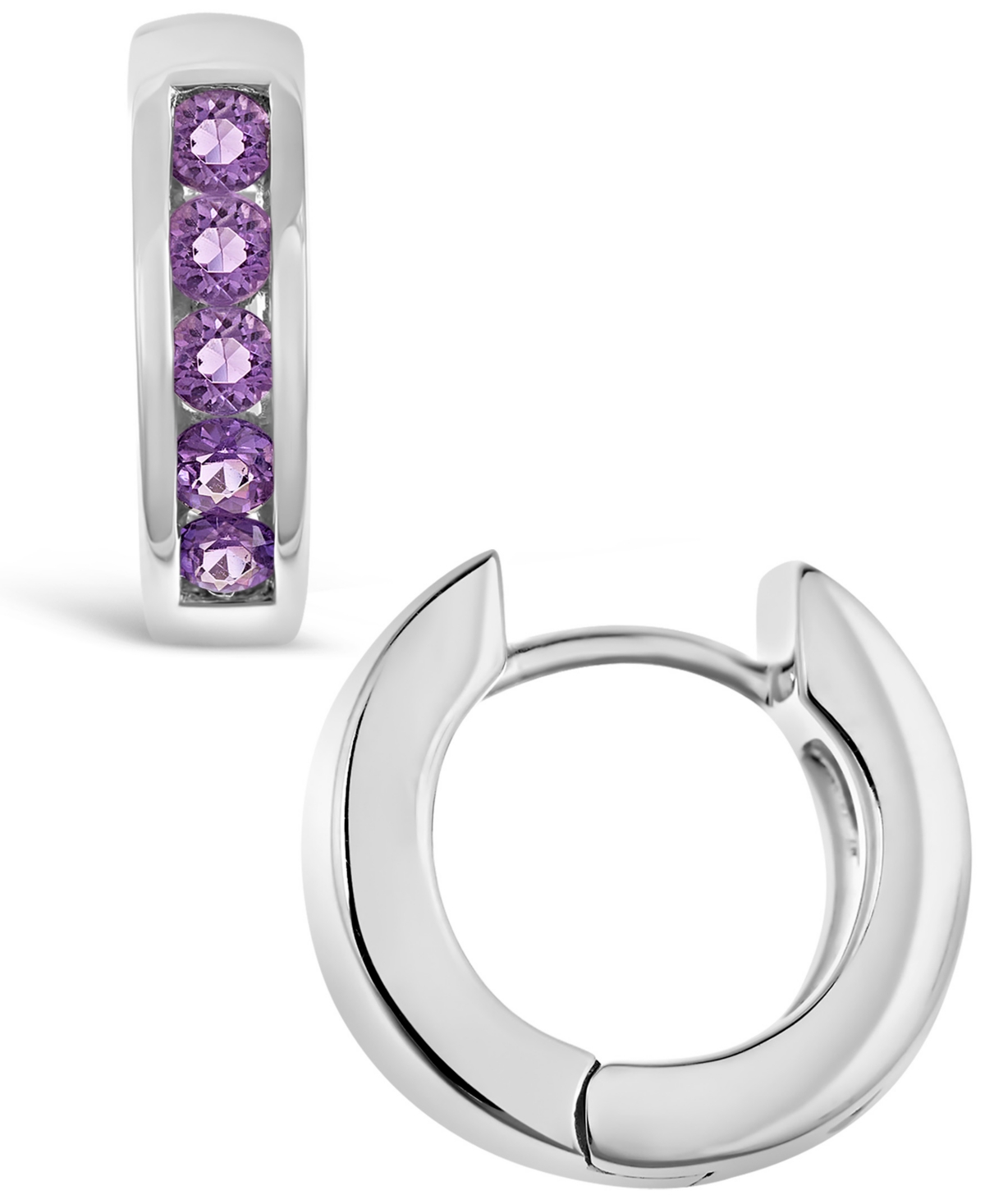 Click here for Swiss Blue Topaz (9/10 ct. t.w.) Huggie Hoop Earri... prices