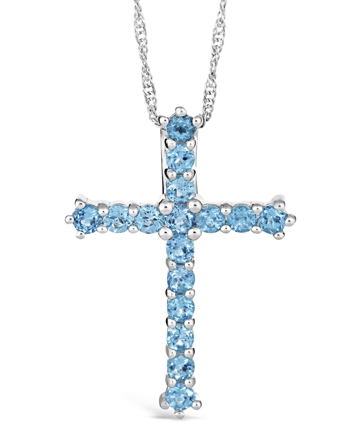 Click here for Swiss Blue Topaz (2-3/8 ct. t.w.) Cross Pendant Ne... prices