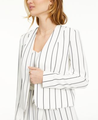 Bar III Open-Front Striped Jacket, Created for Macy's - Macy's