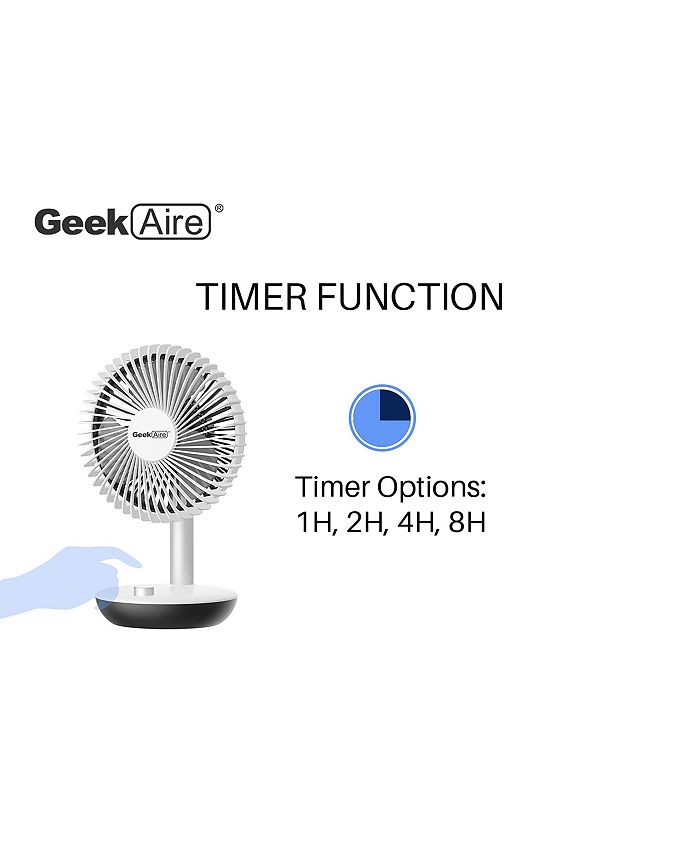 Geek Aire GF5W 6-In. Rechargeable Personal Fan White - Macy's