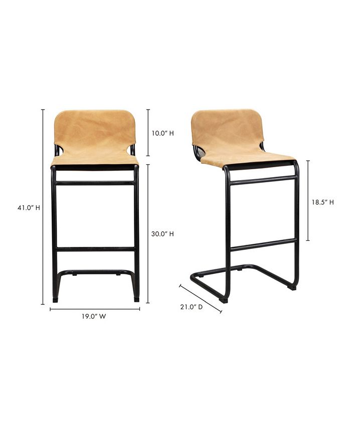 Moe's Home Collection Baker Bar Stool Tan-Set Of Two - Macy's