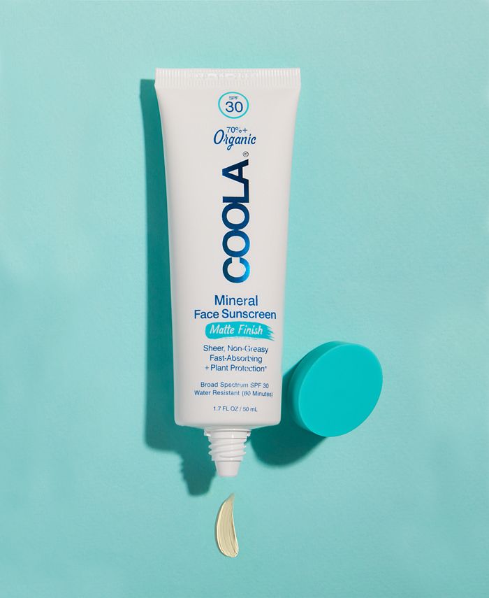 COOLA Mineral Face Organic Matte Untinted Sunscreen Lotion SPF 30, 1.7 ...