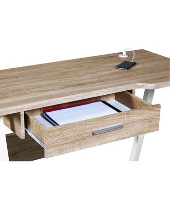 OneSpace Basics Desk with Drawer and Dual USB Charging Station - Macy's
