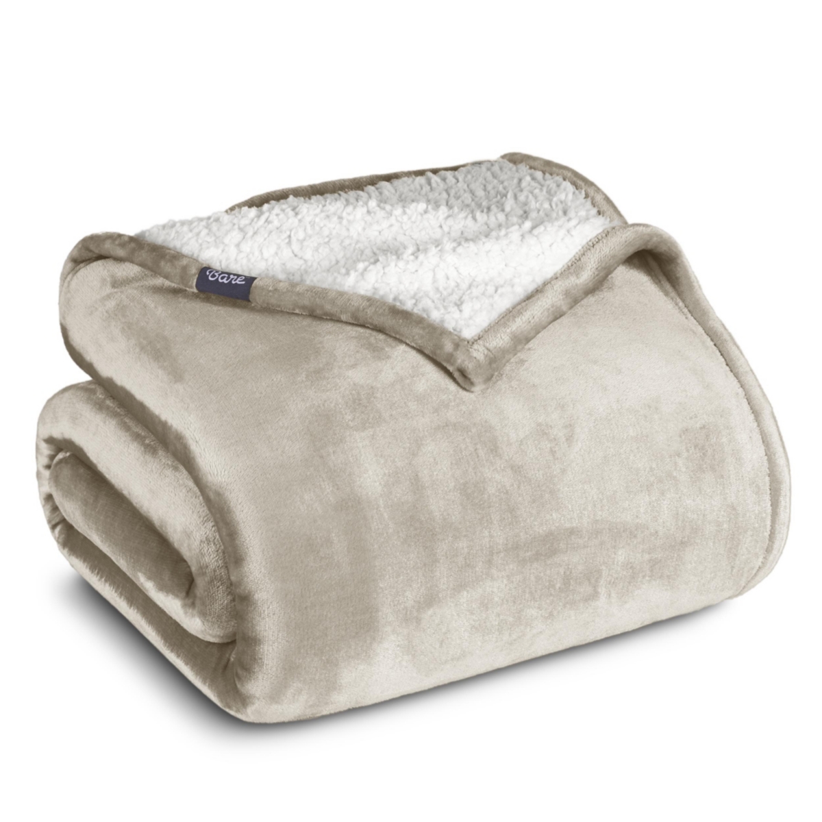 Click here for Bare Home Fleece Sherpa Throw Blanket - Champagne prices