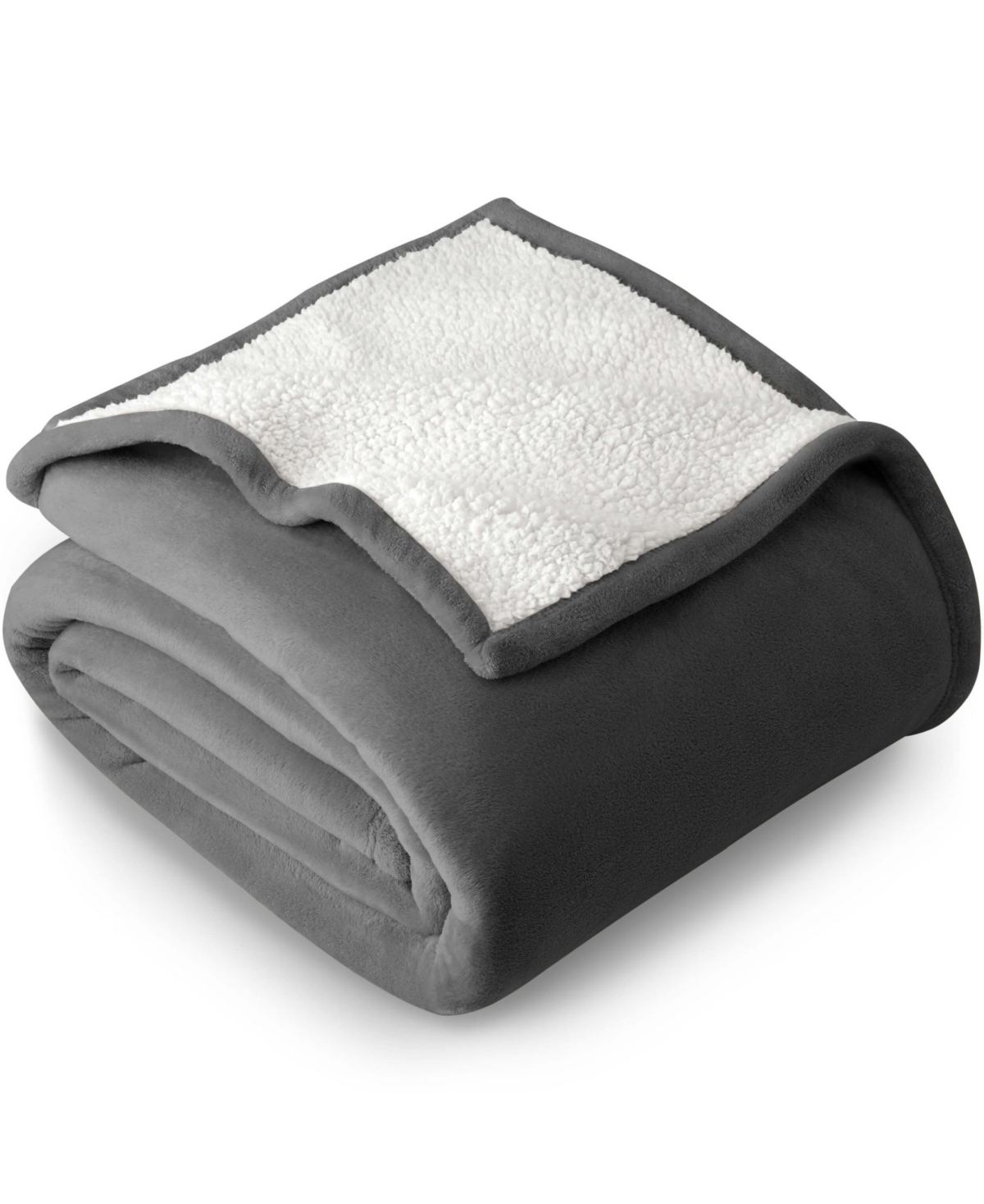 Click here for Bare Home Fleece Sherpa Throw Blanket - Grey prices