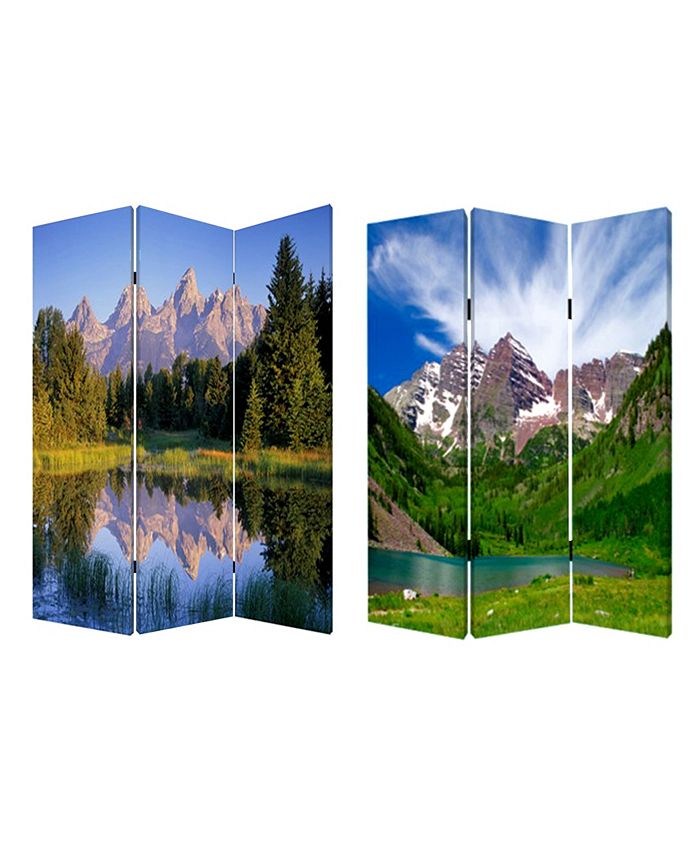 Screen Gems Double sided with different Design 3 Panel 6' Mountain ...