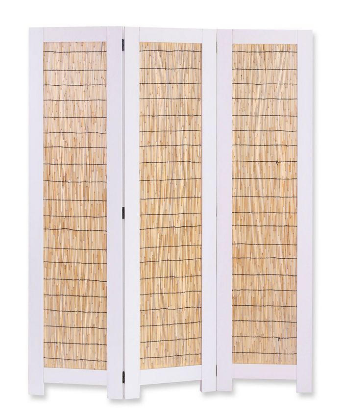 Screen Gems Contemporary 3 Panel Wicker Screen - Macy's