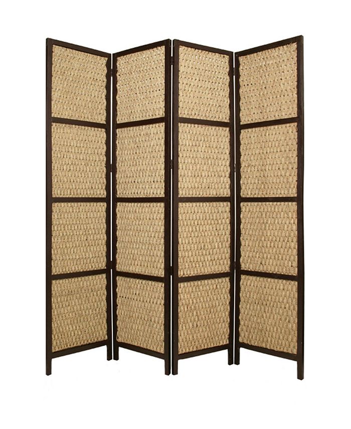 Screen Gems Handmade Seagrass 4 Panel 8' Braided Rope Screen - Macy's