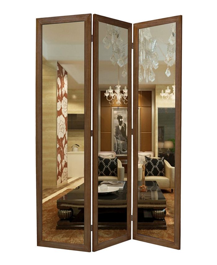 Screen Gems Traditional 3 Panel Mirror Screen - Macy's