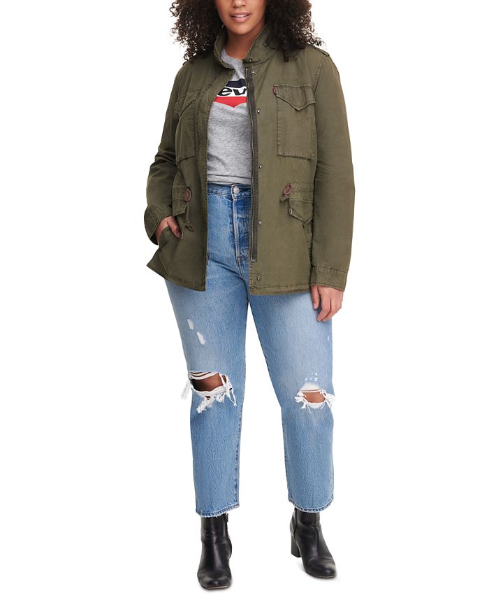 Levi's Trendy Plus Size Cotton Utility Jacket - Macy's