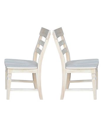 International Concepts Java Chairs with Solid Wood Seats, Set of 2 - Macy's
