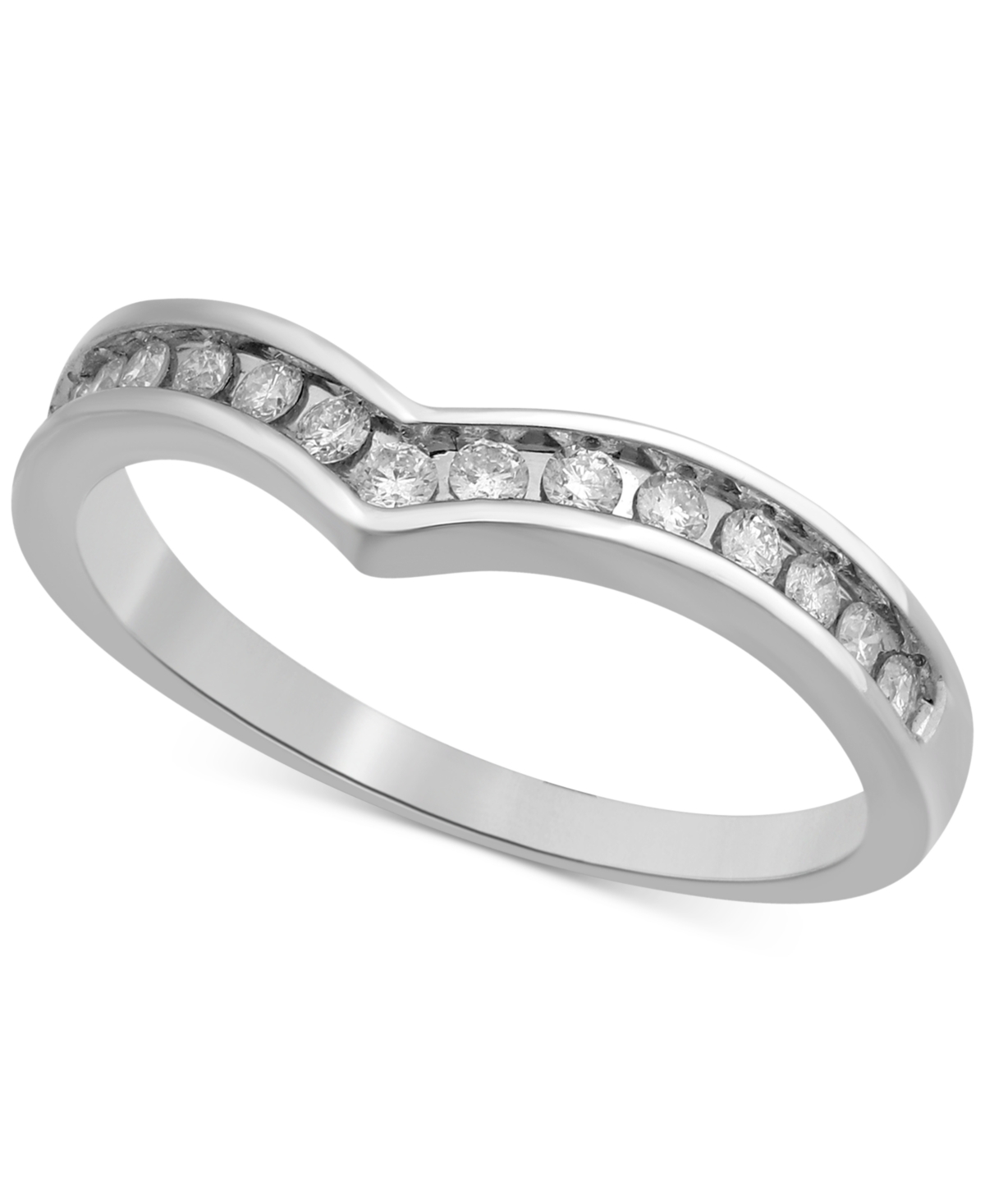 Click here for Diamond Chevron Band (1/4 ct. t.w.) in 14k White o... prices