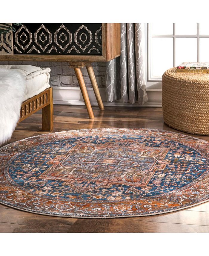 nuLoom Mystic Ehtel Medallion Fringe Rust 4' x 6' Area Rug - Macy's