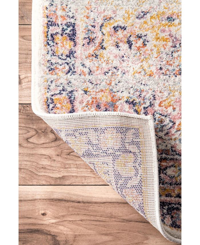 nuLoom Bodrum Vintage-Inspired Medallion Leola Orange 8' x 10' Area Rug ...