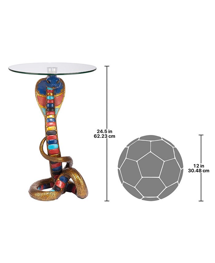 Design Toscano Renenutet Egyptian Cobra Goddess Glass-Topped Table - Macy's
