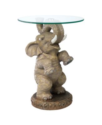 Design Toscano Good Fortune Elephant Glass-Topped Table - Macy's