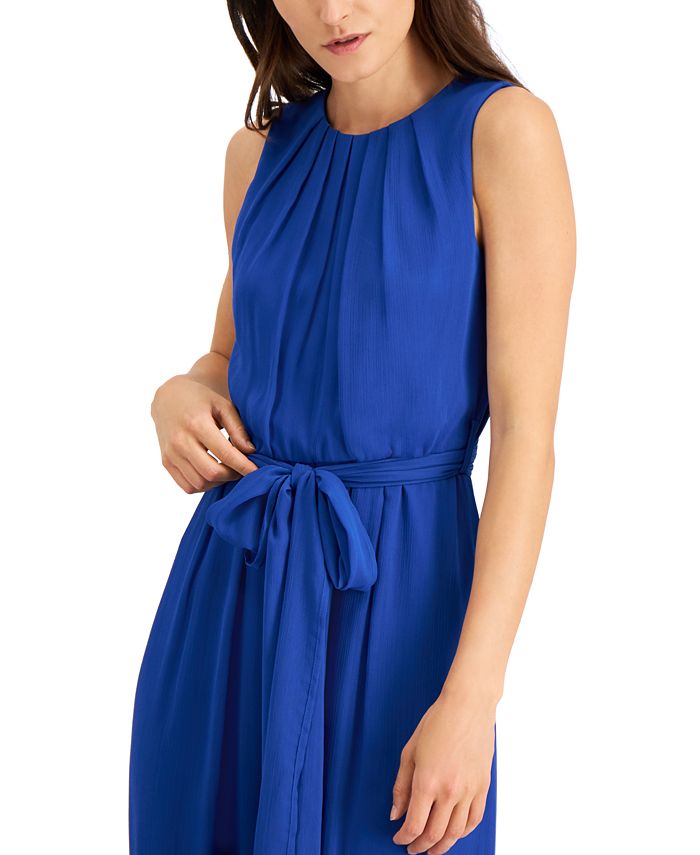 Calvin Klein Pleated Chiffon Maxi Dress - Macy's