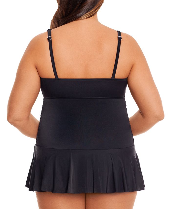 Swim Solutions Plus Size Tummy Control Skater Swimdress Created For