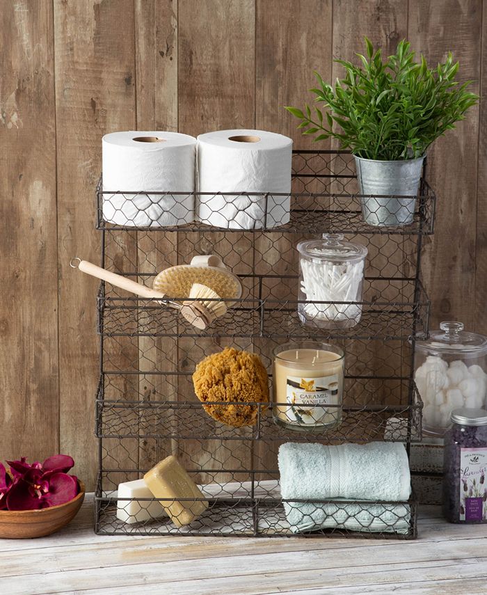 Design Imports Double Wide 4 Row Chicken Wire Spice Rack - Macy's