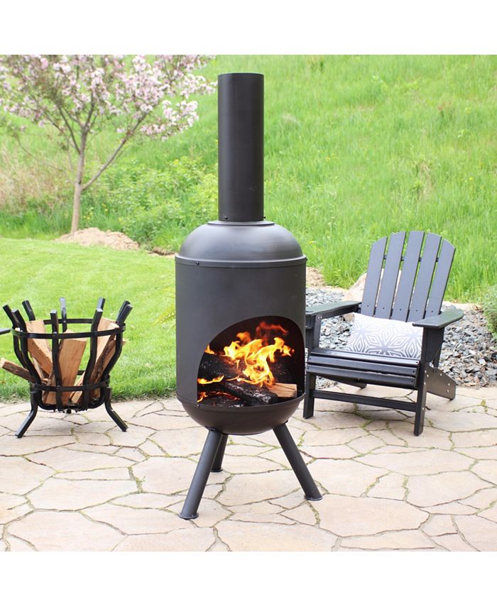 Sunnydaze Decor Steel Outdoor Wood-Burning Chiminea Fire Pit - Macy's