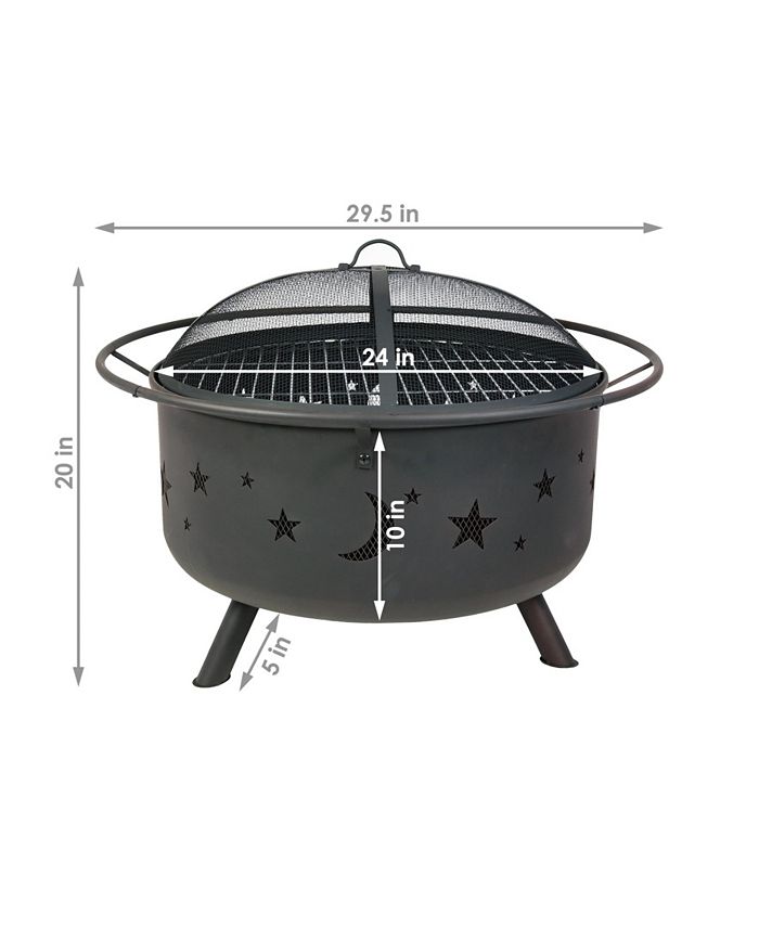 Sunnydaze Decor Round Bonfire Wood Burning Patio Cosmic Outdoor Fire ...
