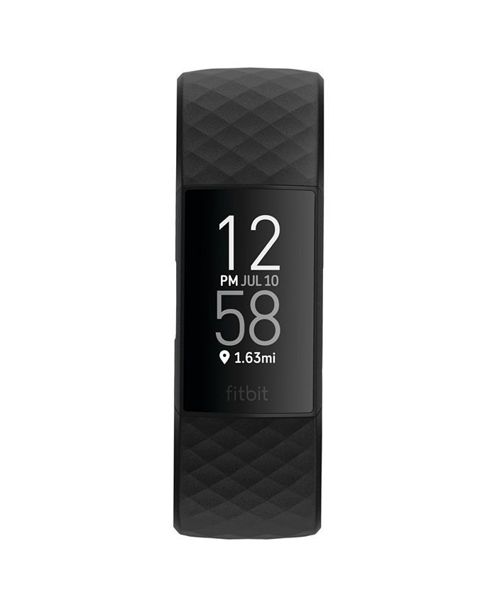 Fitbit Charge 4 Black Band Touchscreen Smart Watch 22.6mm - Macy's