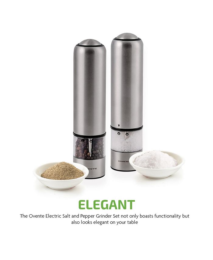 OVENTE Professional 2 Piece Electric Salt and Pepper Grinder Set ...