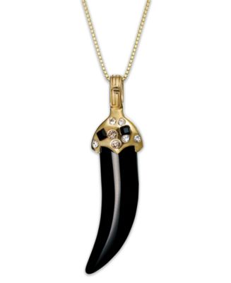 Simone I. Smith 18K Gold Over Sterling Silver Onyx Crystal Cheetah Claw ...