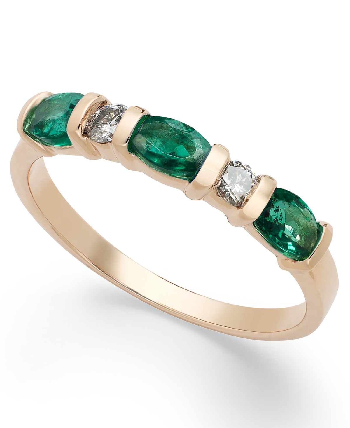 Click here for 14k Gold Ring  Emerald (3/4 ct. t.w.) and Diamond... prices