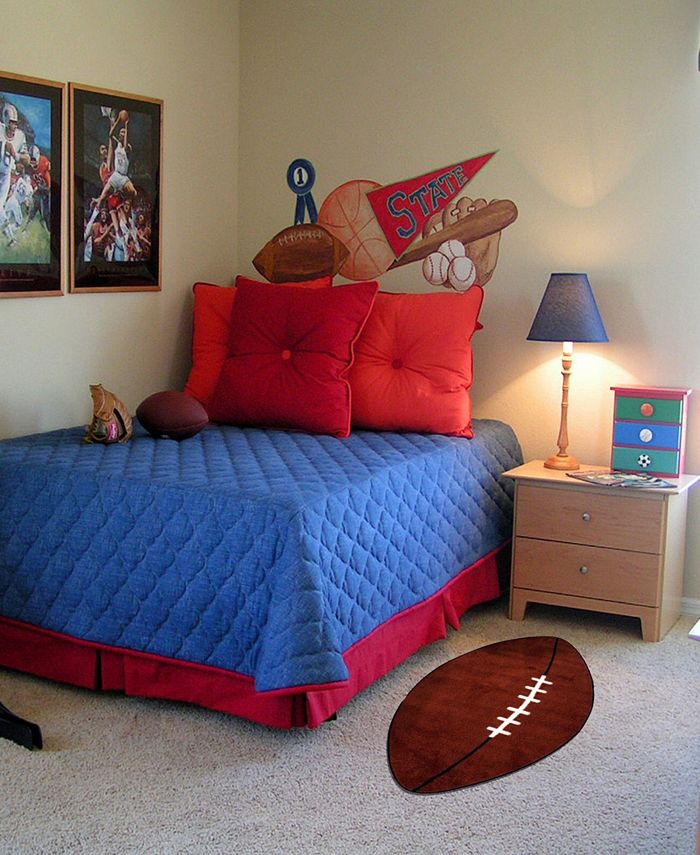 Fun Rugs Fun Time Shape Football 28" x 45" Area Rug - Macy's