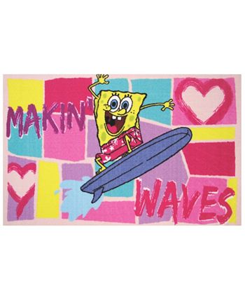 Fun Rugs Spongebob Making Waves 19" x 29" Area Rug - Macy's