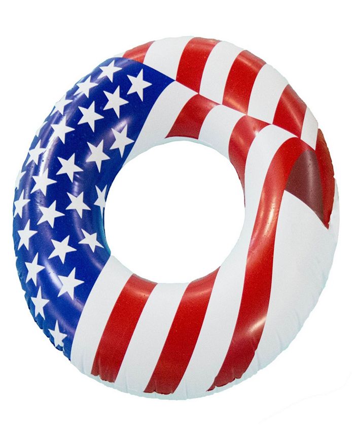 Swimline Inflatable American Flag Swimming Pool Tube with Tire Tube ...