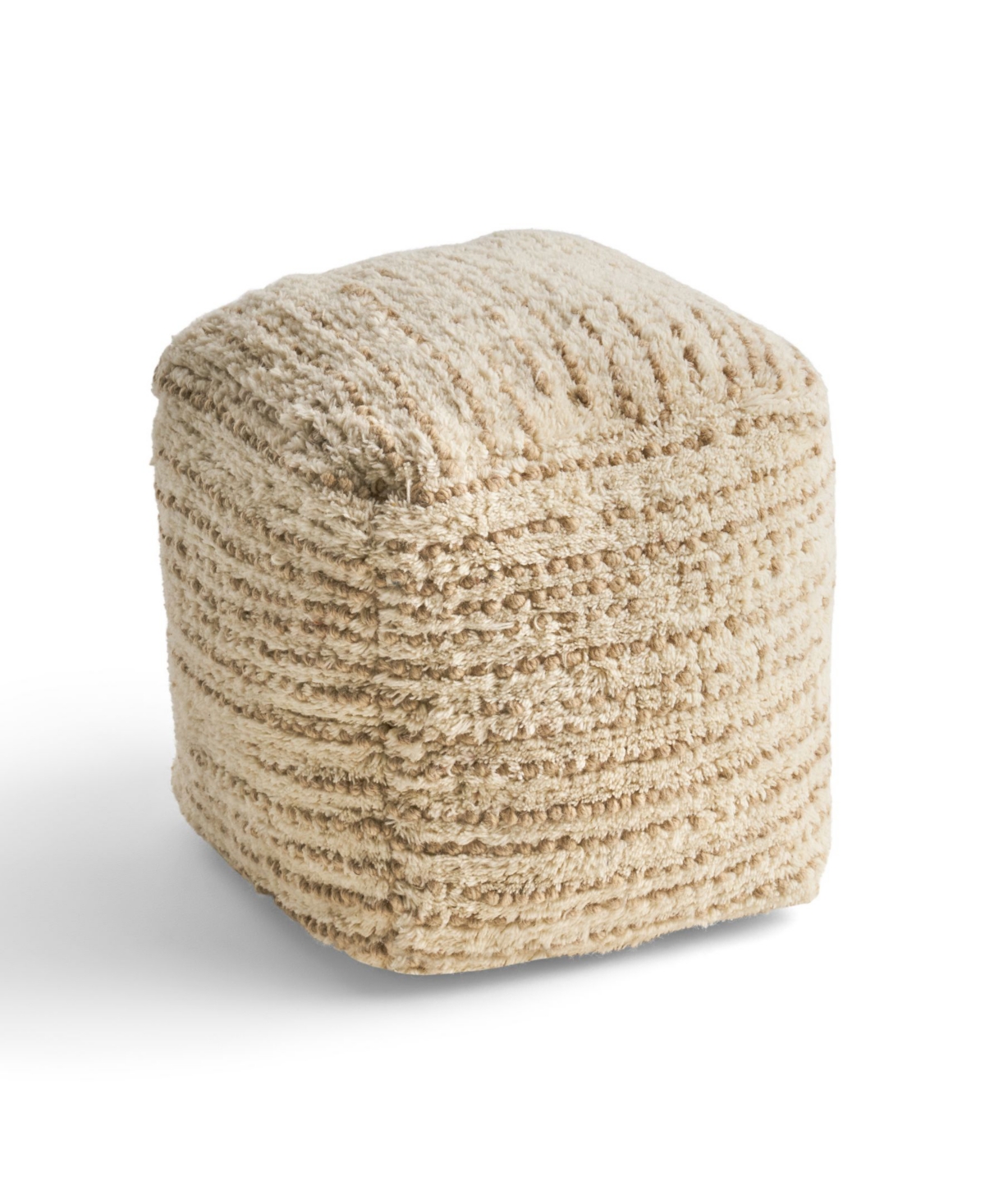 Click here for Noble House Calzona Boho Ottoman Pouf - Ivory prices