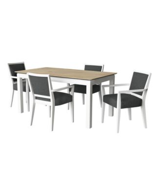 Handy Living Weston 5 Piece Smart Top Dining Table and Upholstered Arm ...