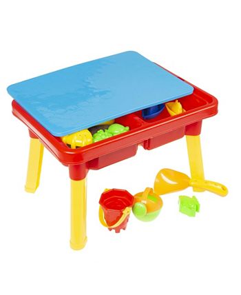 Trademark Global Hey Play Water Or Sand Sensory Table With Lid And Toys ...
