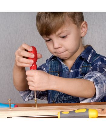 Trademark Global Hey Play Screw Block Toy - Kids Wooden Manipulative ...