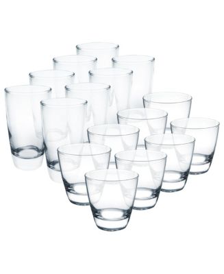Elite Tumblers 16 Piece Glassware Set - Macy's