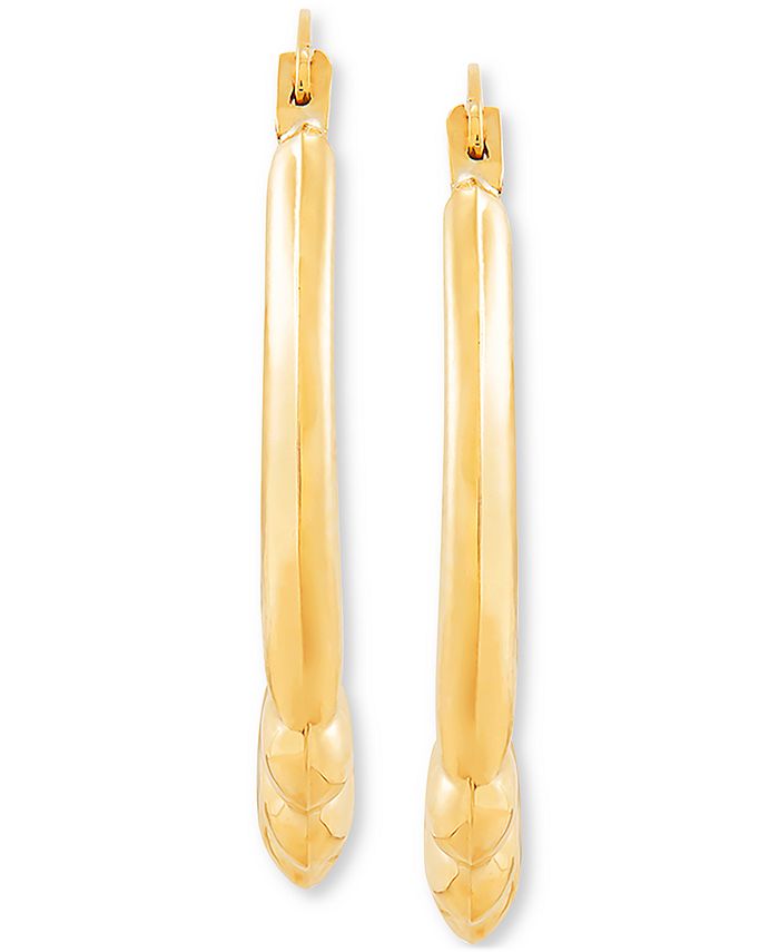Macy's Double Hoop Ridge Drop Earrings in 14k Gold - Macy's