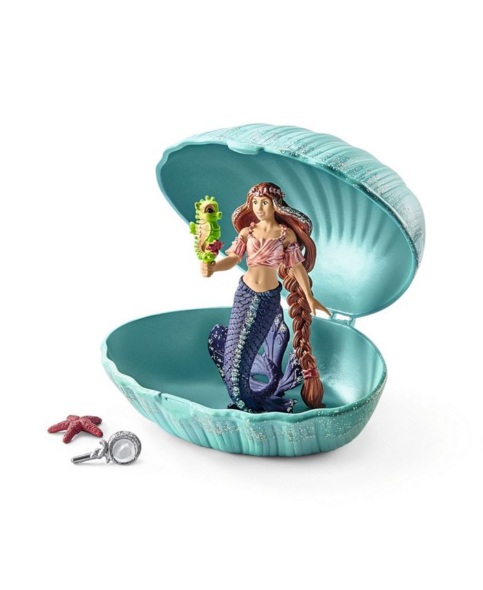Schleich Bayala, Mermaid with Baby Seahorse In Shell toy Figurine and ...