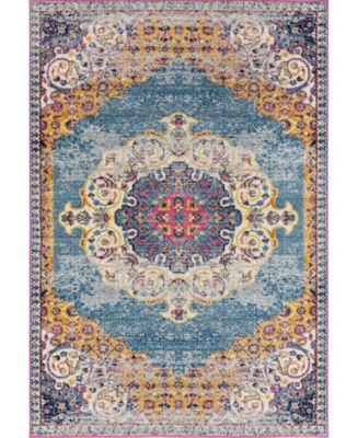 Amer Rugs Manhattan MAN-3 Blue 7'6" x 9'6" Area Rug - Macy's