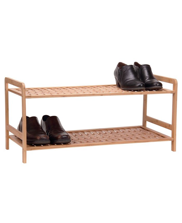 Household Essentials Household Essential Bamboo 2-Tier Shoe Rack ...